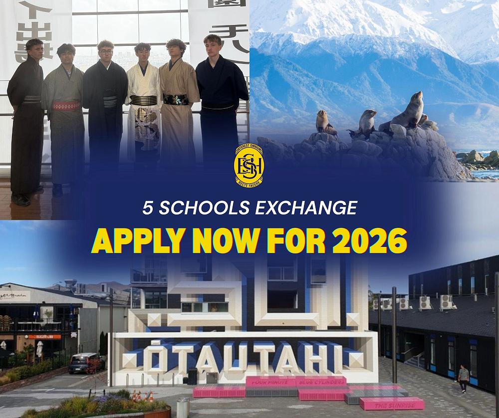 Apply now for 2026 – 5 Schools Exchange - Shirley Boys' High School – Ngā Tama o Ōruapaeroa